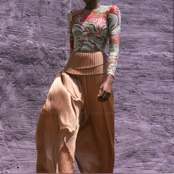 Andrea Iyamah | Pants & Jumpsuits | Andrea Iyamah Linea Pleated Wide ...